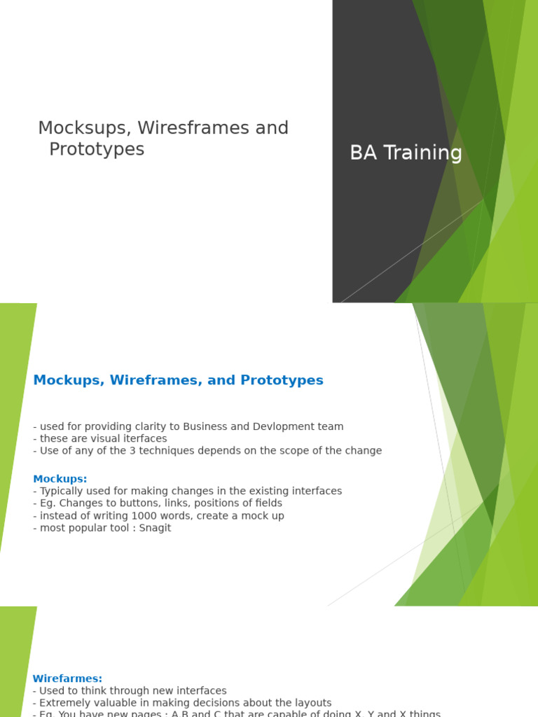 Wireframes, Mockups and Prototypes | PDF