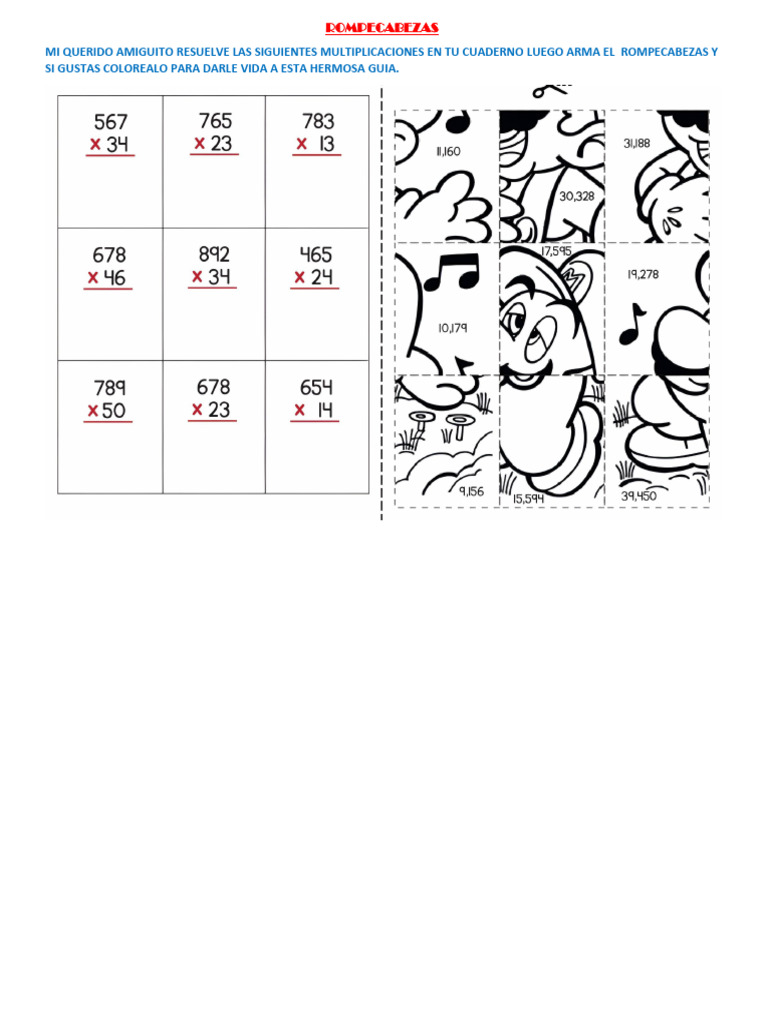 Rompecabezas de Multiplicacion - 240704 - 185551 | PDF