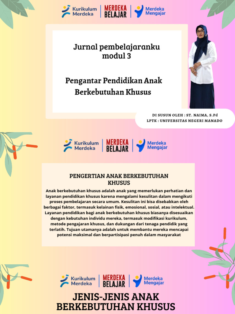 Jurnal Pembelajaranku Pengantar Pendidika Anak Berkebutuhan Khusus St. Naima | PDF
