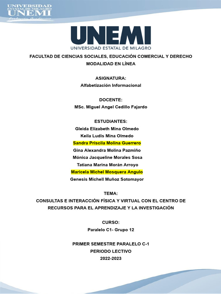 CRAI UNEMI: Recursos y Proyecciones | PDF | Trabajo Social | Sociedad
