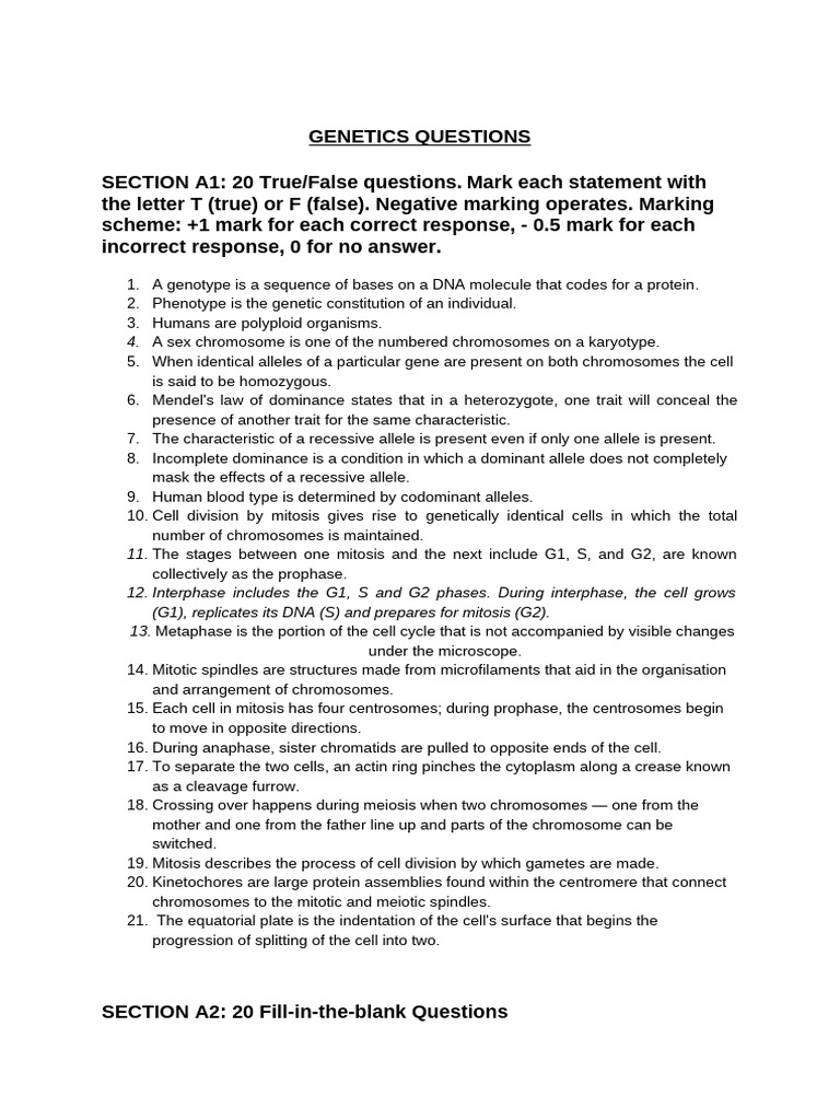 Genetics Class Tasks 0103 | PDF | Mitosis | Meiosis