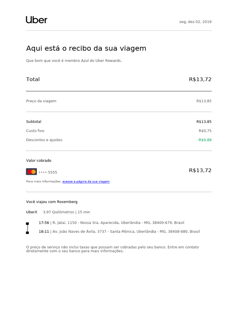 UBER - Recibo 02-12 | PDF