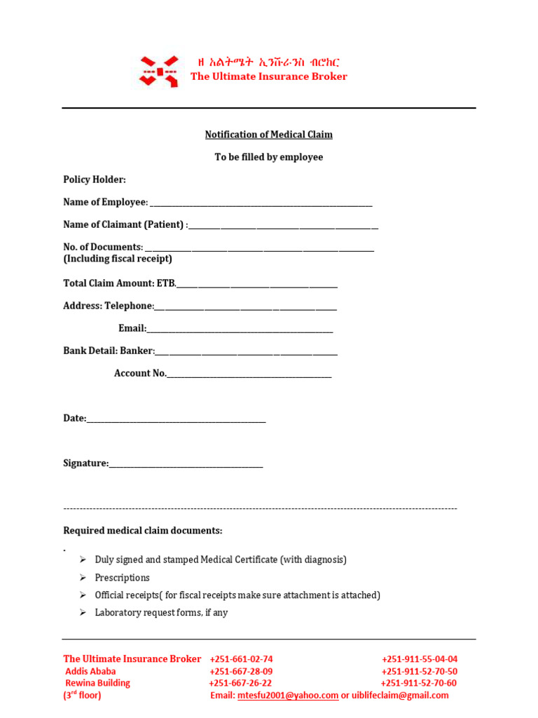 Individual Claim Form - Revised2 | PDF