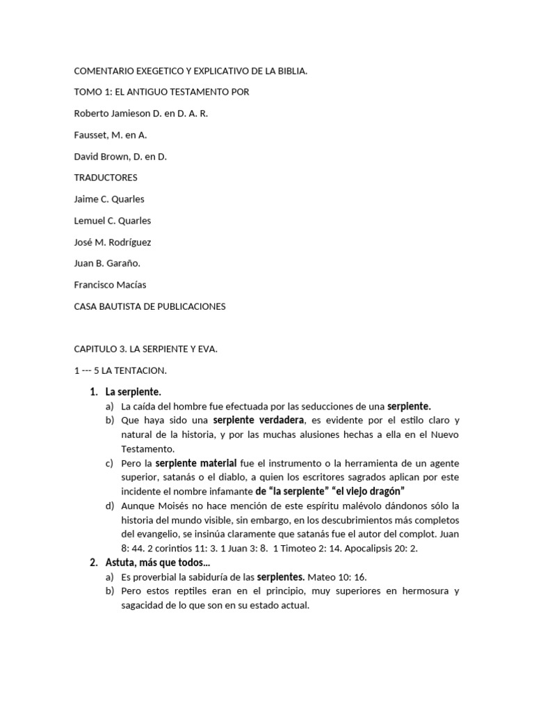 Comentario Exegetico y Explicativo de La Biblia | PDF | Víspera | Diablo