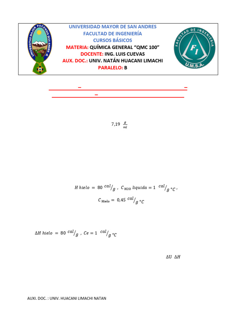 Práctica - 3er Parcial - QMC - 100 | PDF | Cobre | Hielo