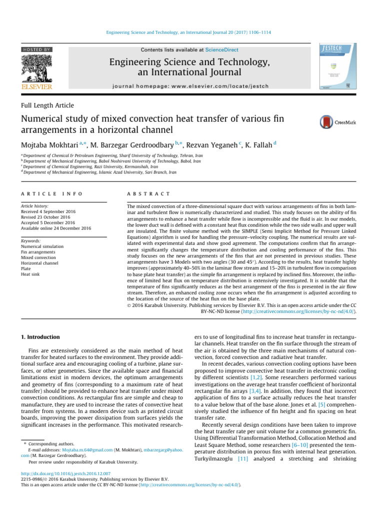 Mokhtari | PDF | Heat Transfer | Fluid Dynamics