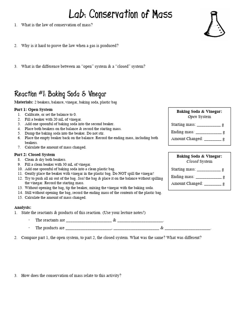 Conservation of Mass Lab | PDF | Chemistry | Chemical Substances