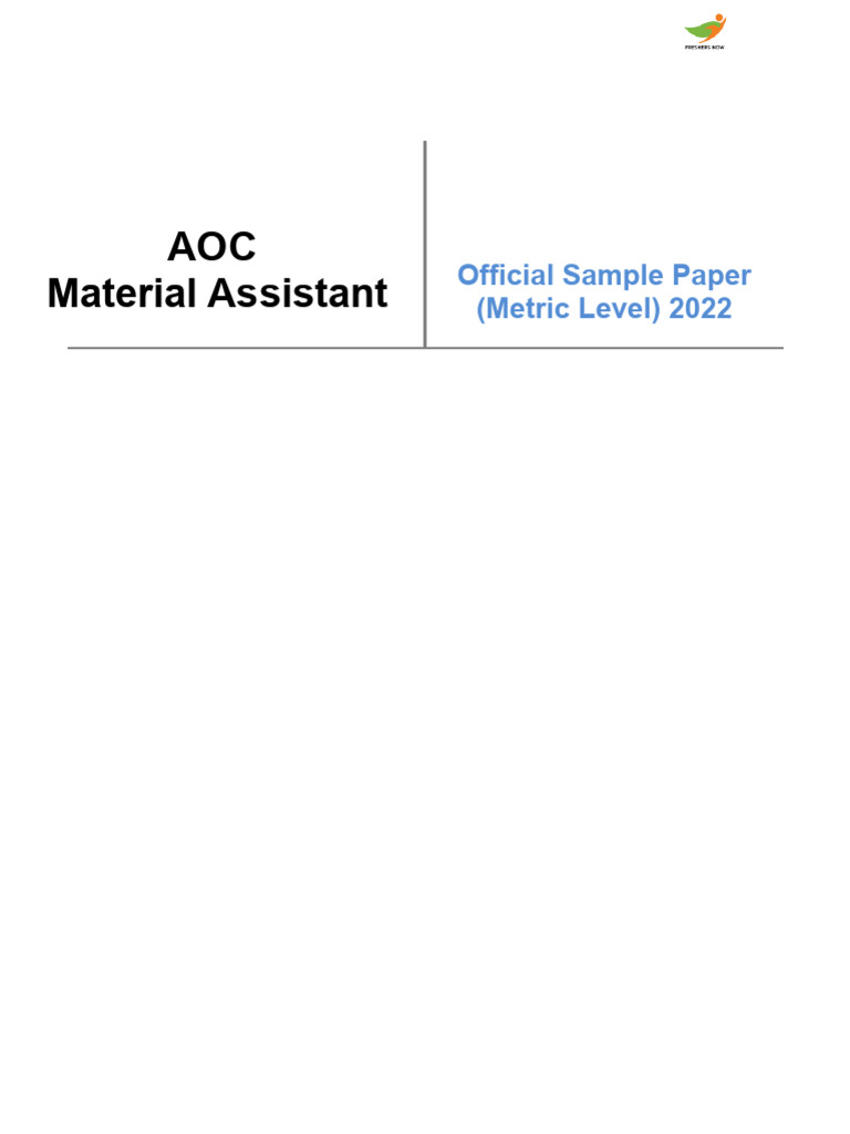 AOC Material Assistant Previous Papers | PDF