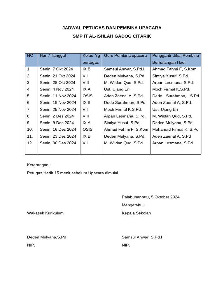 JADWAL_PETUGAS_DAN_PEMBINA_UPACARA | PDF