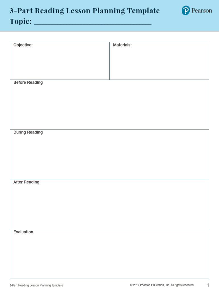 3-Part Reading Lesson Plan Template | PDF