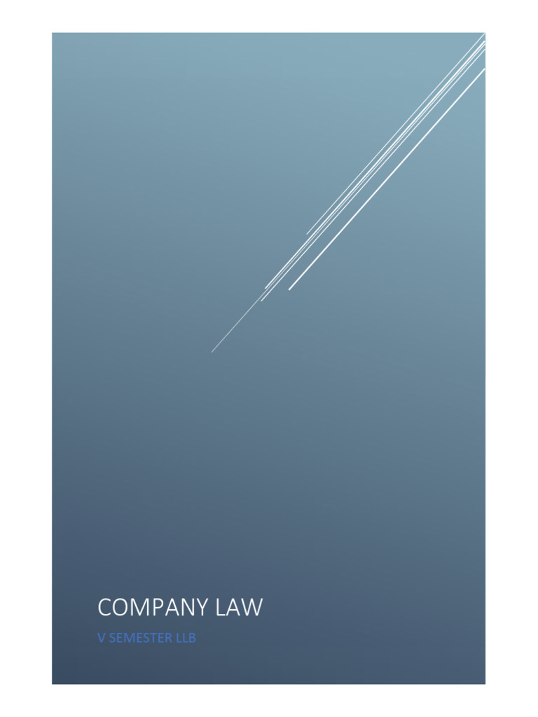 Company Law PDF - Merged | PDF | Stocks | Corporations