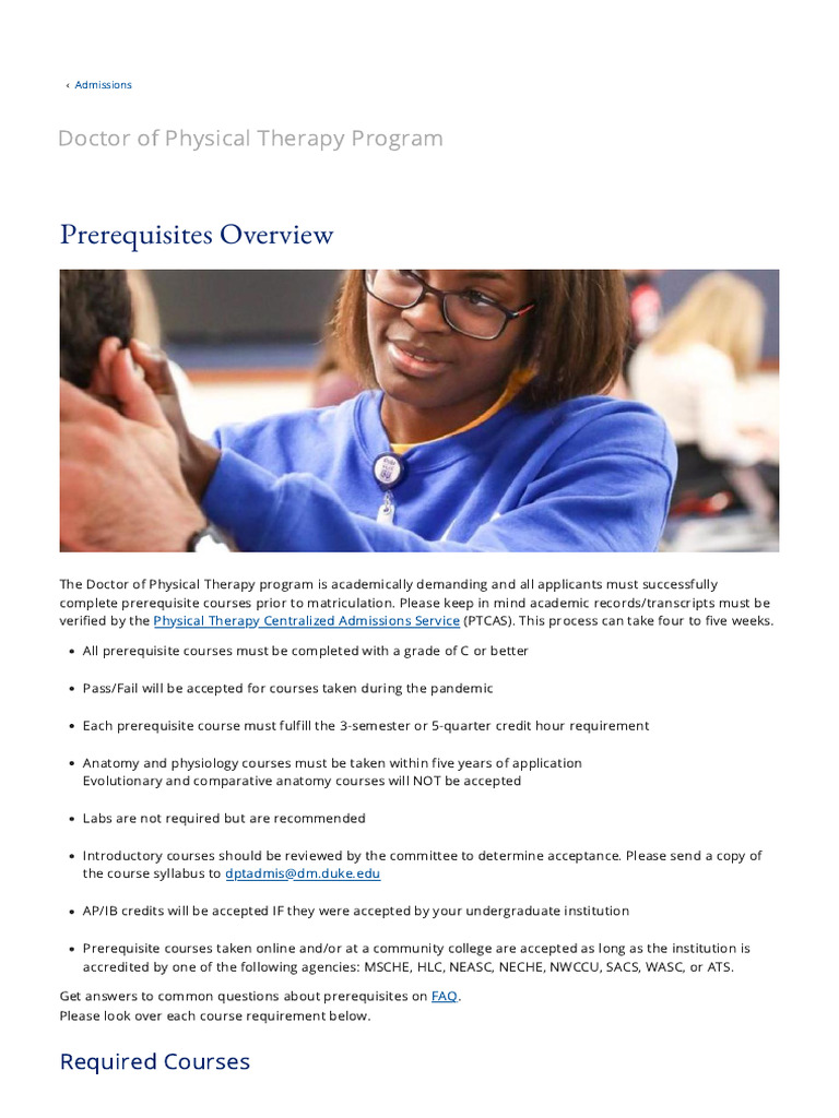 Prerequisites Overview - Duke University School of Medicine | PDF ...