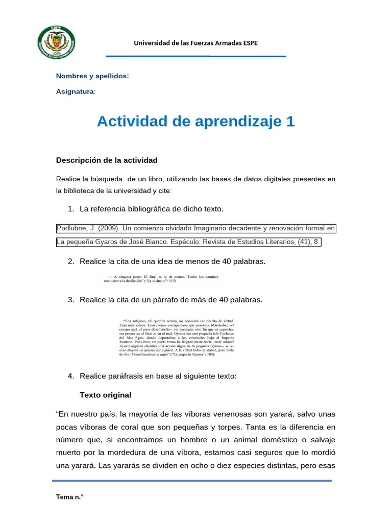 Actividad de Aprendizaje 1.1 | PDF