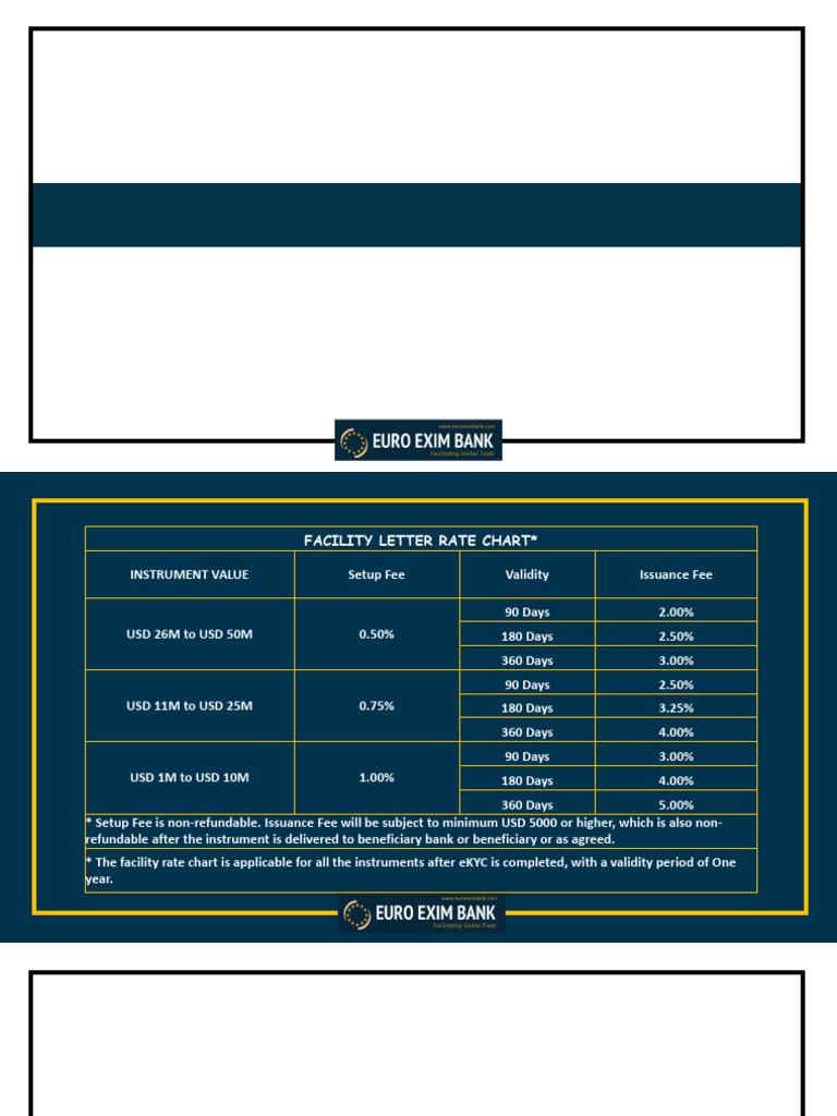 Exim Bank Fees Chart 2024 | PDF | Letter Of Credit | Money