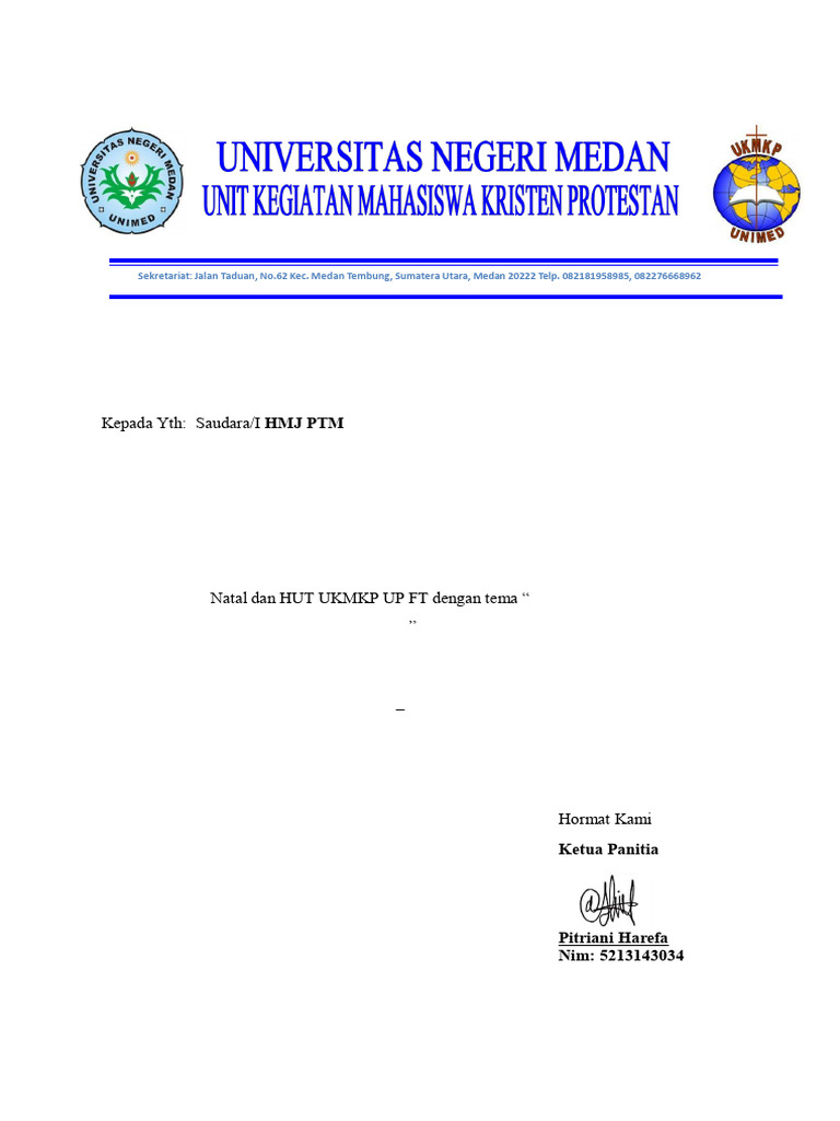 Surat Undangan_HMJ PTM | PDF