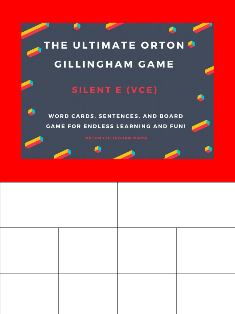 PhonicsGameSilenteWordSentencestoReadSpellOrtonGillingham 1 | PDF