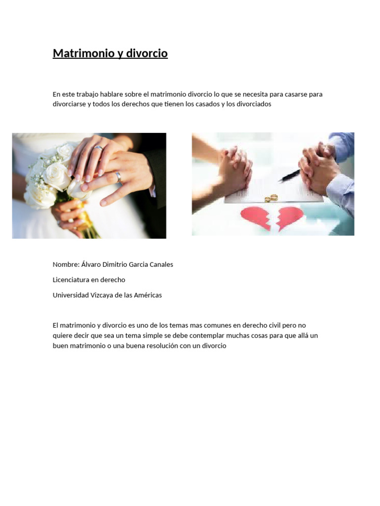 Matrimonio y Divorcio | PDF | Divorcio | Matrimonio