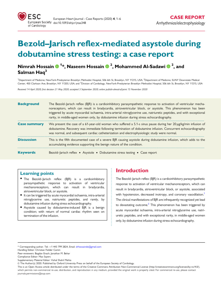 G4+Bezold%E2%80%93Jarisch+reflex-mediated+asystole+during+Dobutamina | PDF | Blood Pressure ...