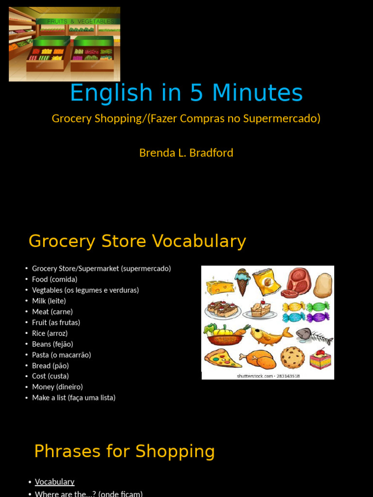 Grocery Shopping Vocabulary in English | PDF