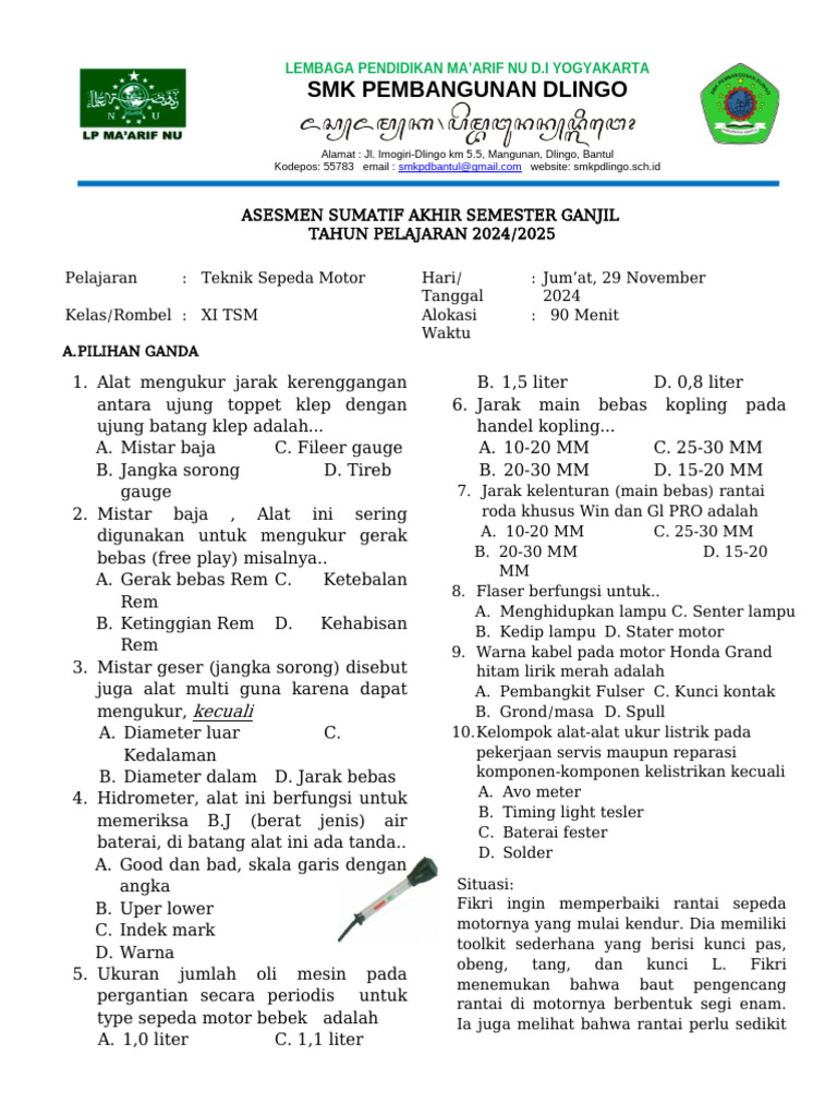 ASAS Ganjil 2024 TSM XI | PDF