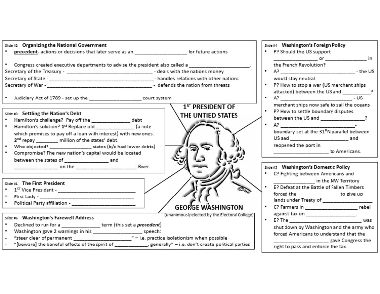 Washington's Presidency Notes Blank | PDF | George Washington ...