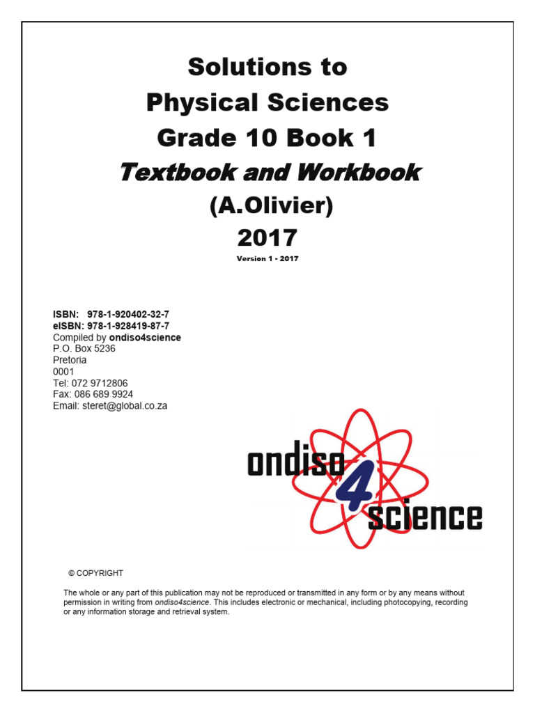 GR 10 Physical Sciences Physics Solutions | PDF | Electromagnetism ...