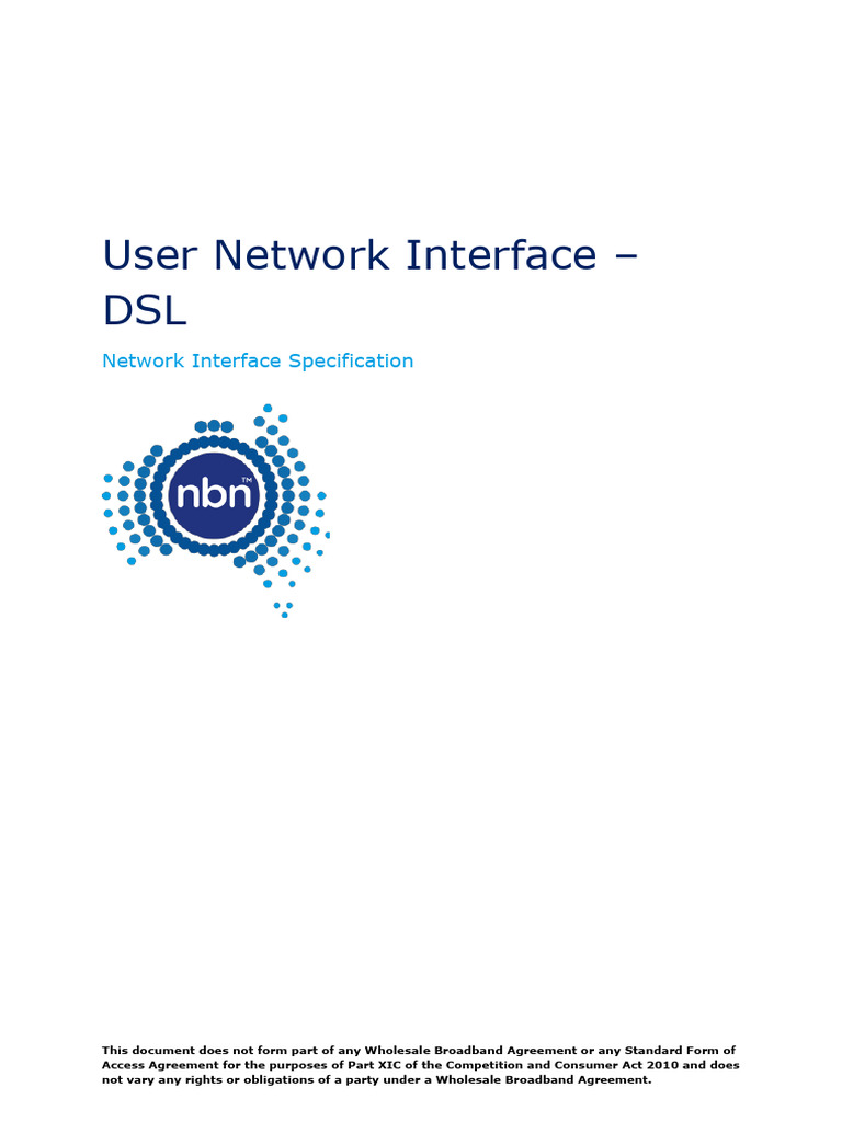NBN Ethernet Network Interface Specification UNI DSL v4 251121 | PDF ...