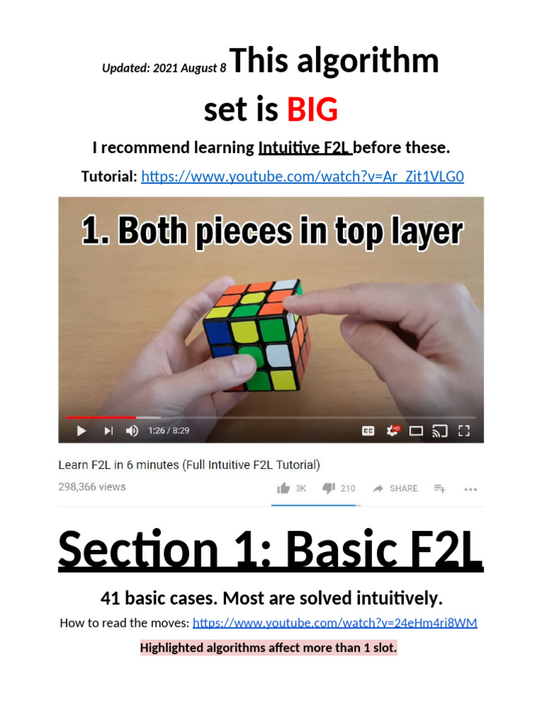 Best F2L Algorithms | PDF