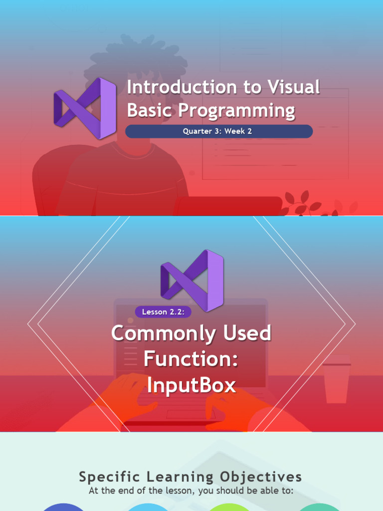 Q3 Lesson 1 - InputBox and MsgBox | PDF | Icon (Computing) | Command ...