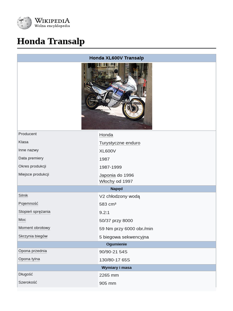 Honda Transalp | PDF
