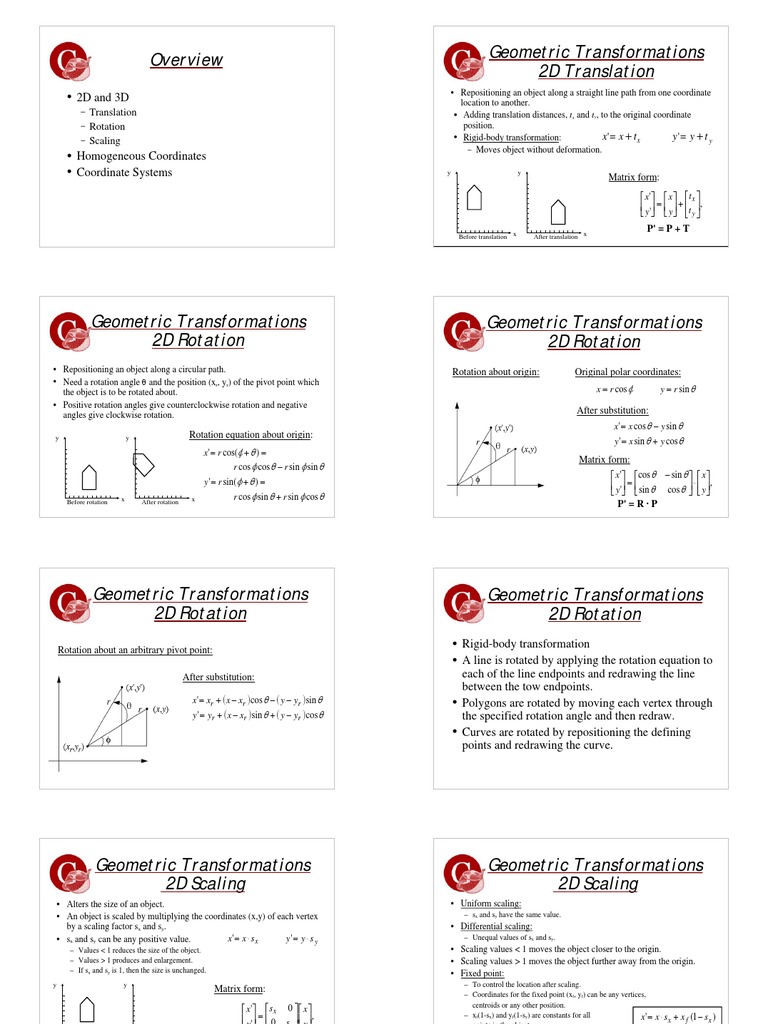Geometric Transformations Overview | PDF