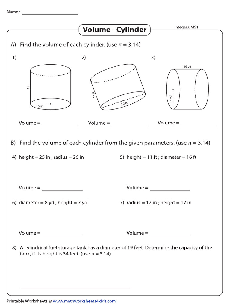 Volume of A Cylinder 1 | PDF