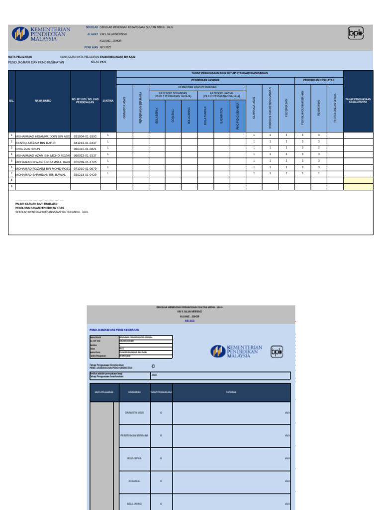 KOMPONEN PJPK PK5 | PDF