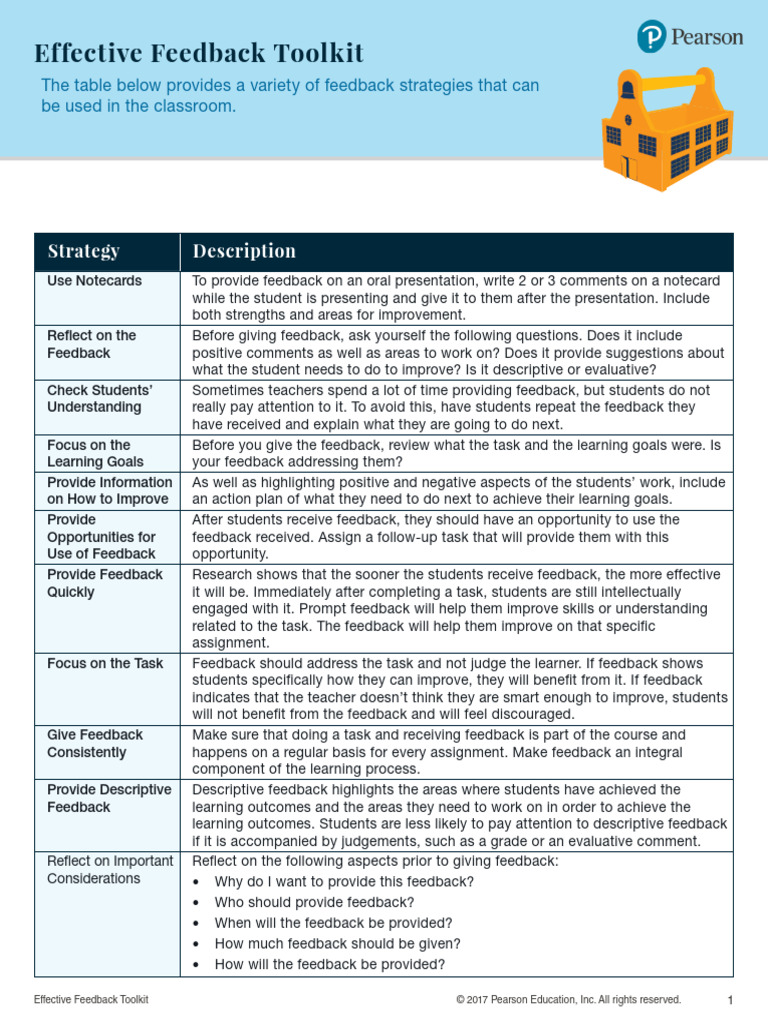 Classroom Feedback Strategies | PDF | Learning | Cognitive Psychology