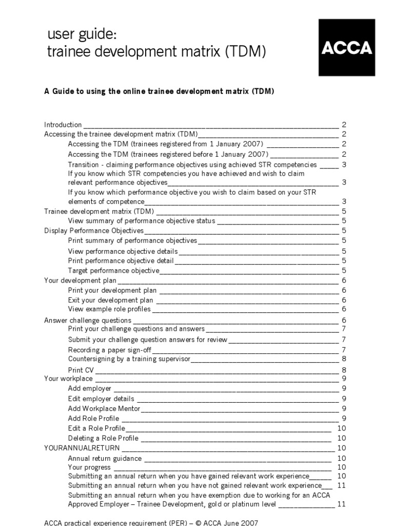 A Guide To Using The Online Trainee Development Matrix (TDM) | PDF | Mentorship | Accountant