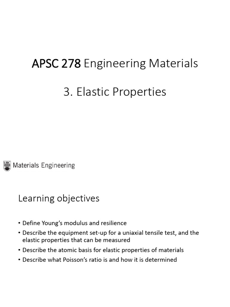 3. Elastic properties and Tensile testing [annotated] | PDF | Young's ...