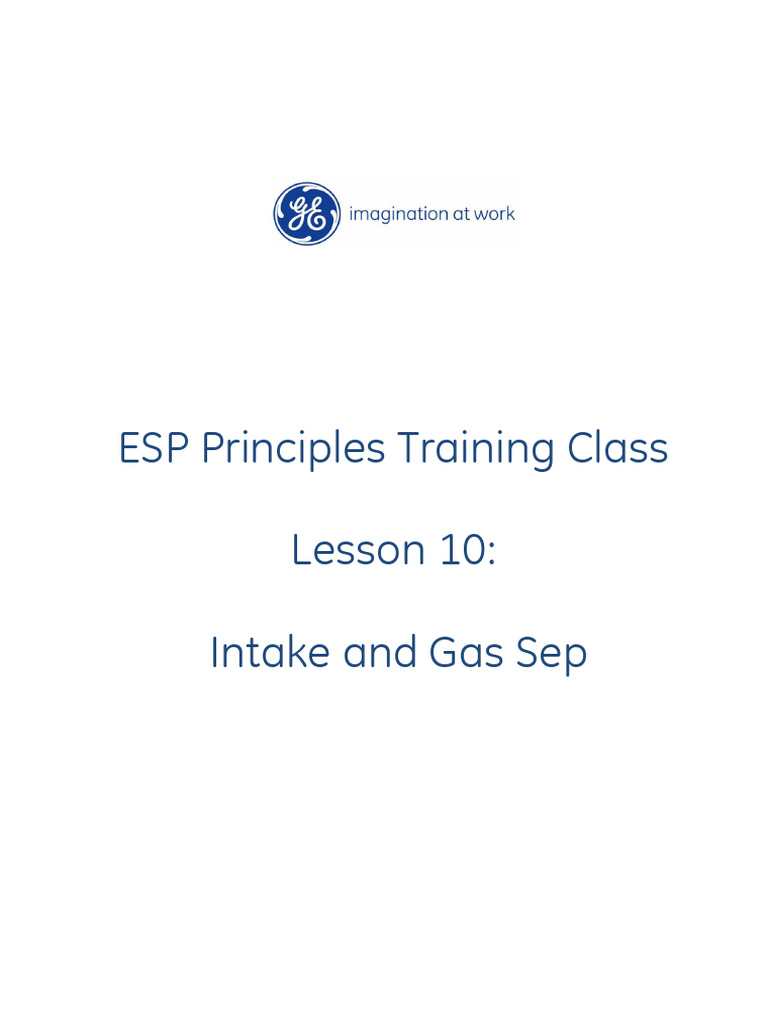 ESP Principles Course - Lesson 10 - Intake and Gas | PDF | Pump | Gases