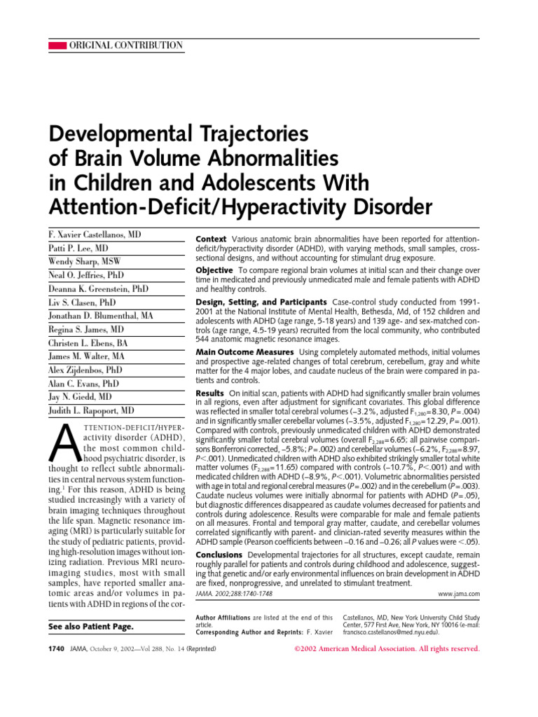 Developmental Trajectories of Brain Volume Abnormalities in Children and Adolescents With ...