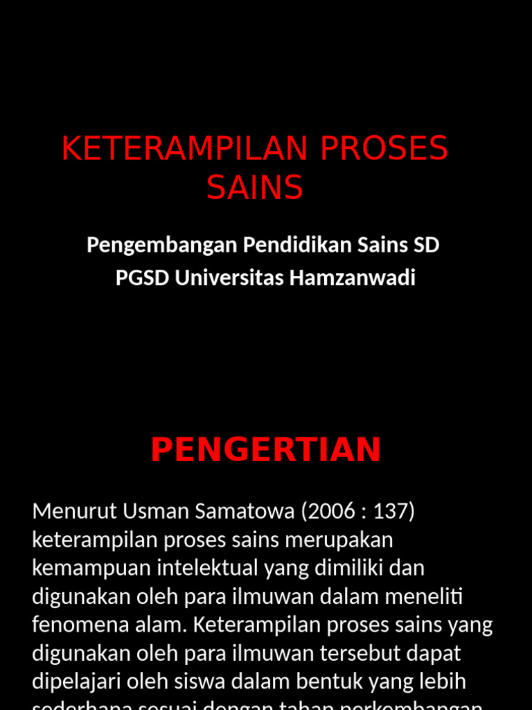 Keterampilan Proses Sains | PDF