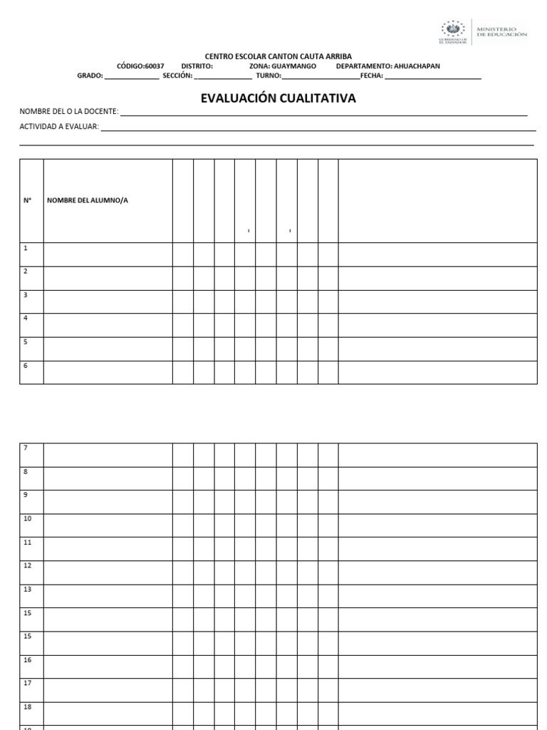 FORMATO DE NOTAS 1° CICLO .. 2023 | PDF