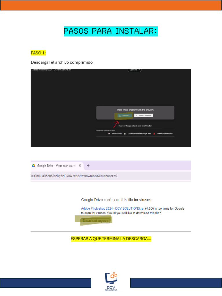 Pasos para Instalar Programas Adobe - DCV Solutions | PDF