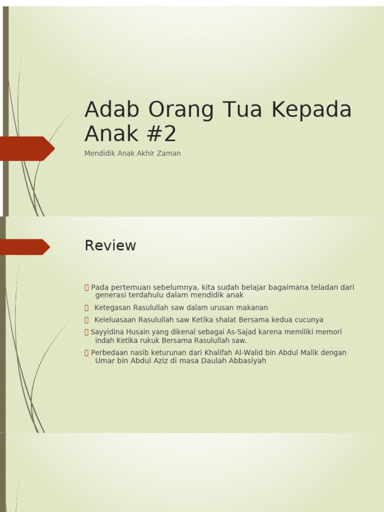 Adab Orang Tua Kepada Anak 2 | PDF