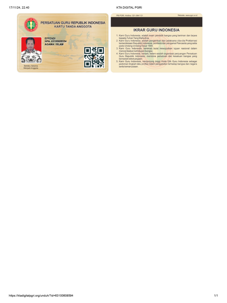 KTA DIGITAL PGRI Effendi | PDF