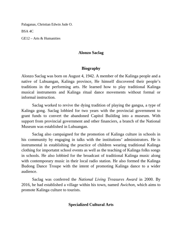 Arts and Humanties Assignment | PDF