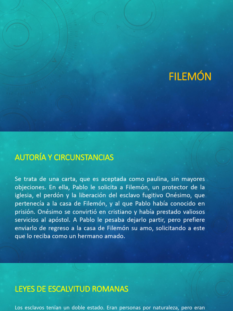 Clase 8 - Filemón | PDF | Esclavitud | Epístola a Filemón