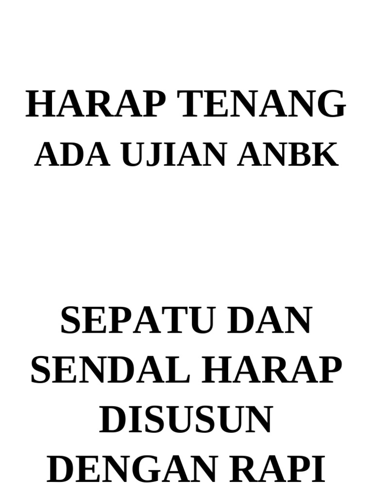Harap Tenang Ada Ujian | PDF