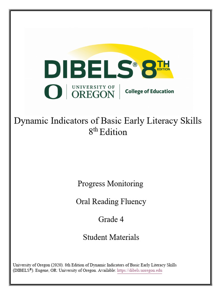 Dibels 8 PM 4 Orf Student 2020-1 | PDF | Island | Nest