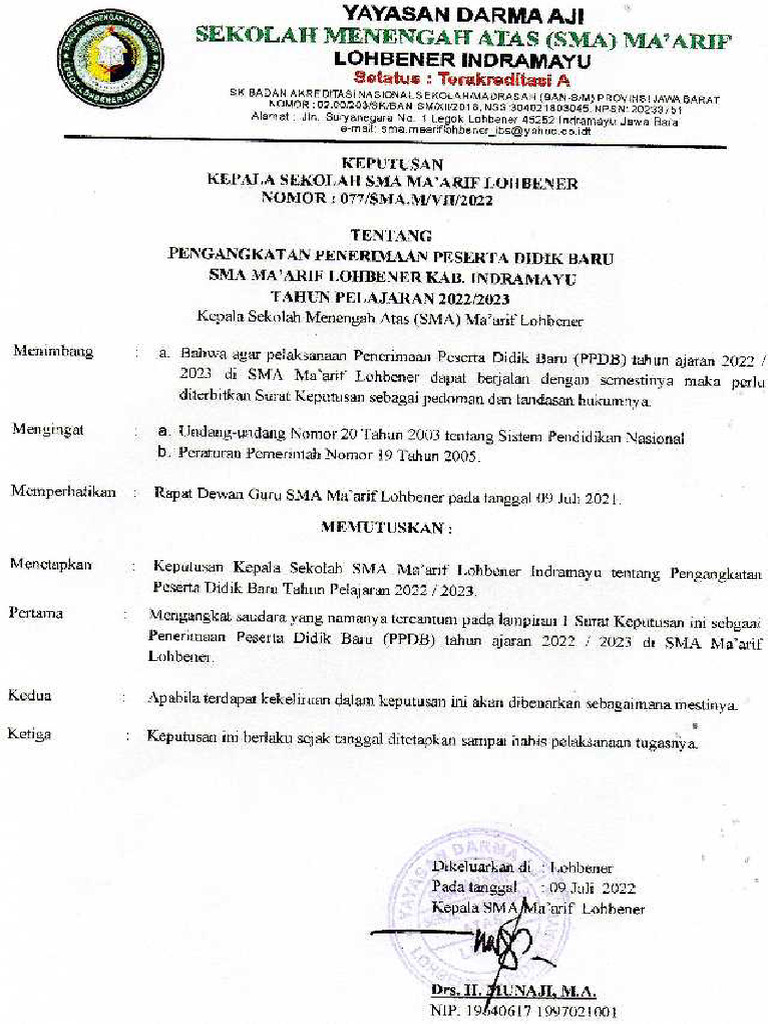 SK PPDB 2022.2023 | PDF