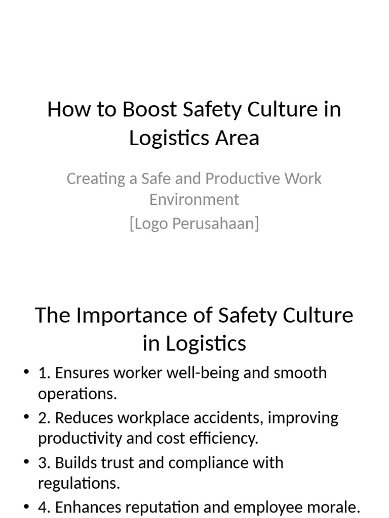 Boosting Safety Culture in Logistics | PDF | Safety | Logistics