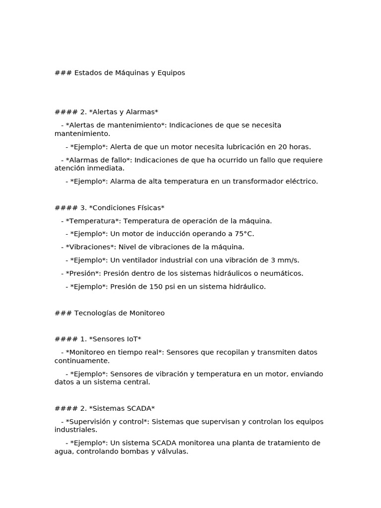 Estados de Máquinas y Equipos | PDF